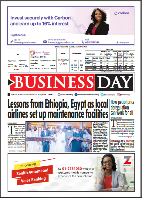 BusinessDay 21 May 2021 - BusinessDay NG, TV, and Podcast
