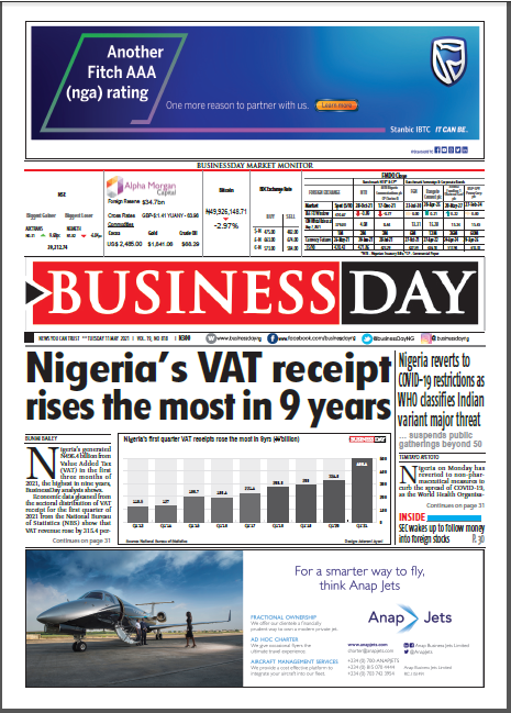BusinessDay 11 May 2021 - BusinessDay NG, TV, and Podcast