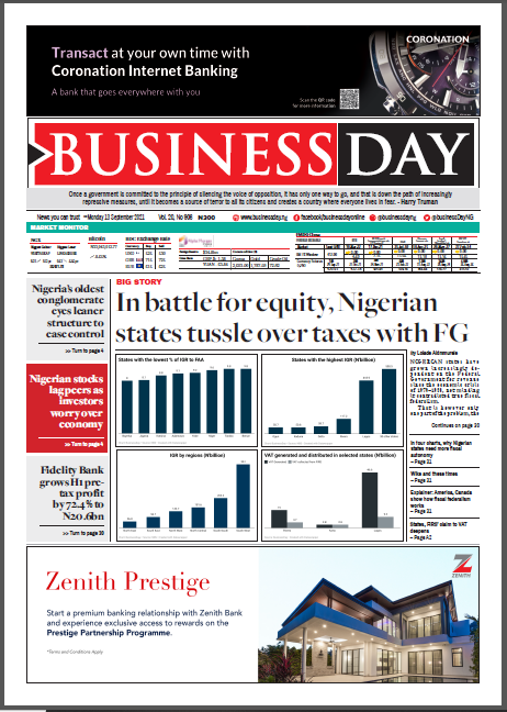 BusinessDay 13 Sep 2021 - BusinessDay NG, TV, and Podcast